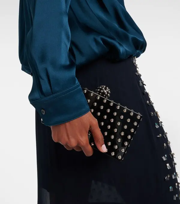 AQUAZZURA Cosmic Mini Studded Clutch - Black
