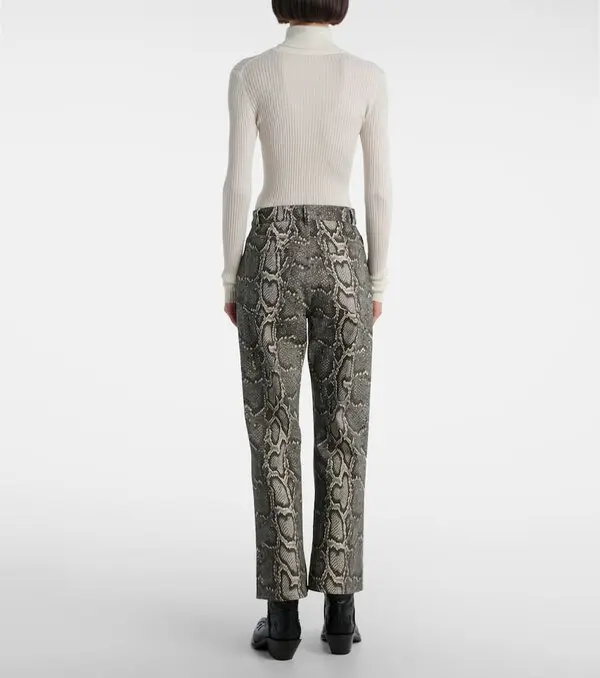 Gabriela Hearst Ezra Snake-effect Bootcut Jeans - Grey