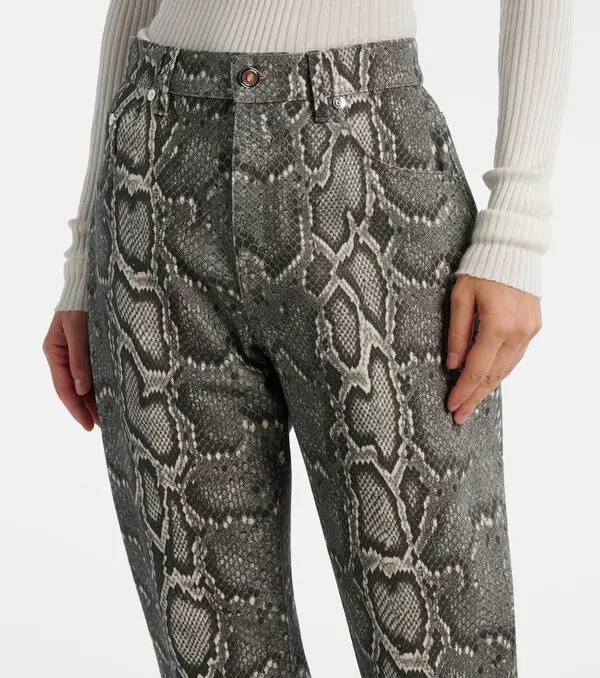 Gabriela Hearst Ezra Snake-effect Bootcut Jeans - Grey