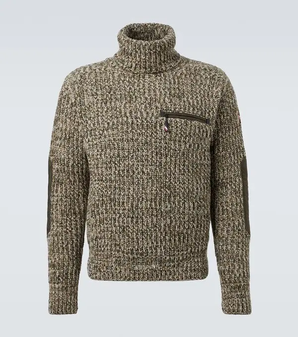Moncler Virgin Wool Turtleneck Sweater - Green