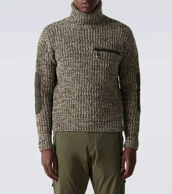 Moncler Virgin Wool Turtleneck Sweater - Green