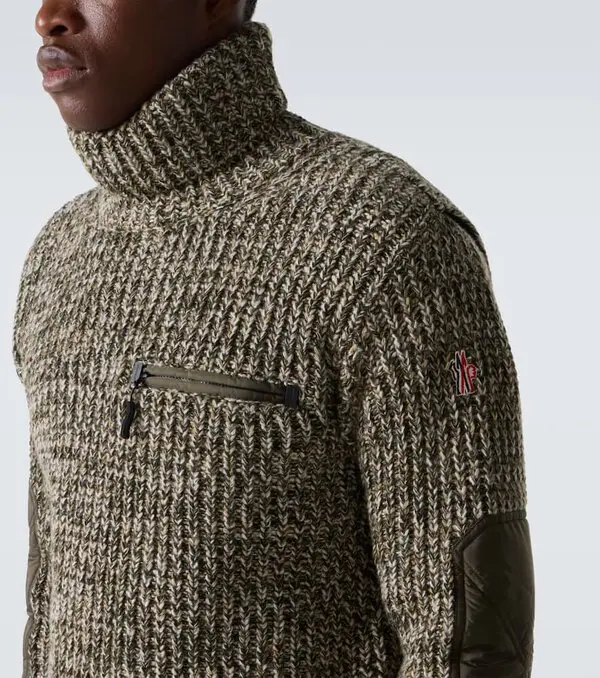 Moncler Virgin Wool Turtleneck Sweater - Green