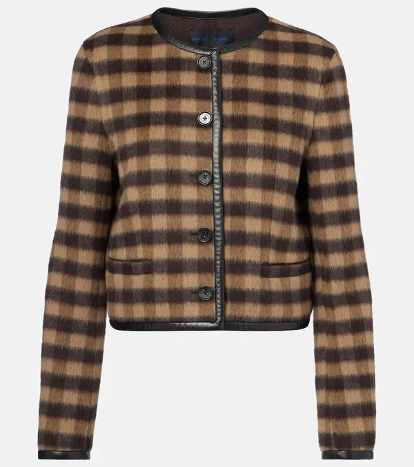Proenza Schouler Checked Wool-blend Jacket - Brown