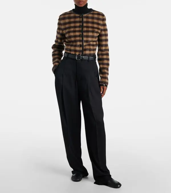 Proenza Schouler Checked Wool-blend Jacket - Brown