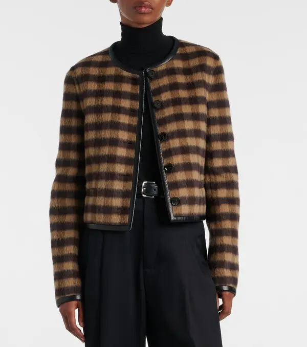 Proenza Schouler Checked Wool-blend Jacket - Brown
