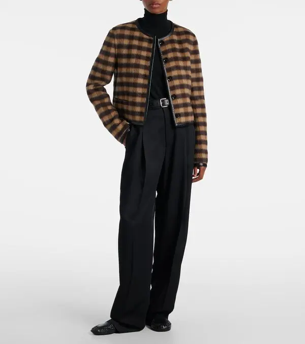 Proenza Schouler Checked Wool-blend Jacket - Brown