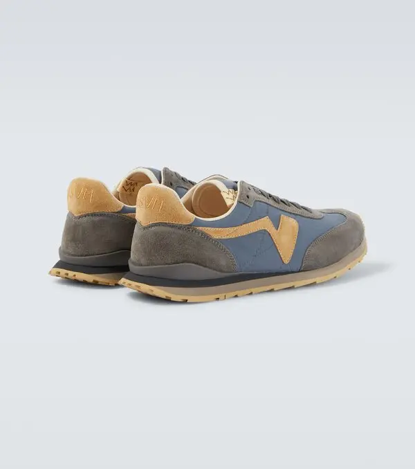 Visvim Fkt Suede-trimmed Sneakers - Blue