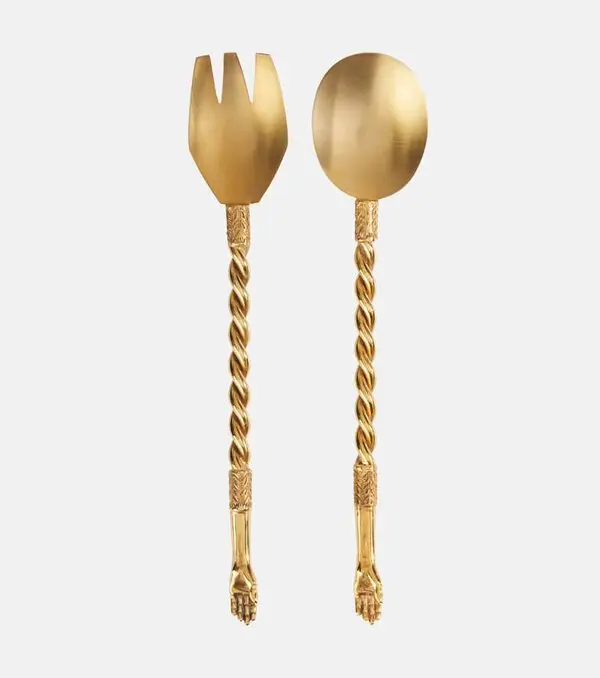 NATALIA CRIADO Plated 2-piece Utensils Set - Gold