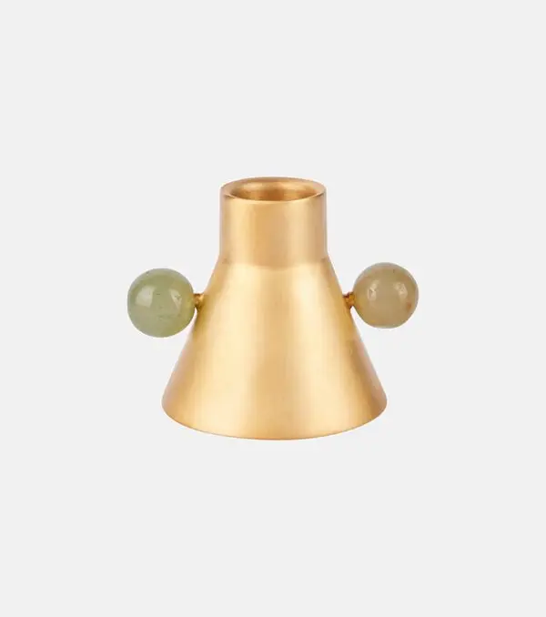 NATALIA CRIADO Embellished -plated Candle Holder - Gold