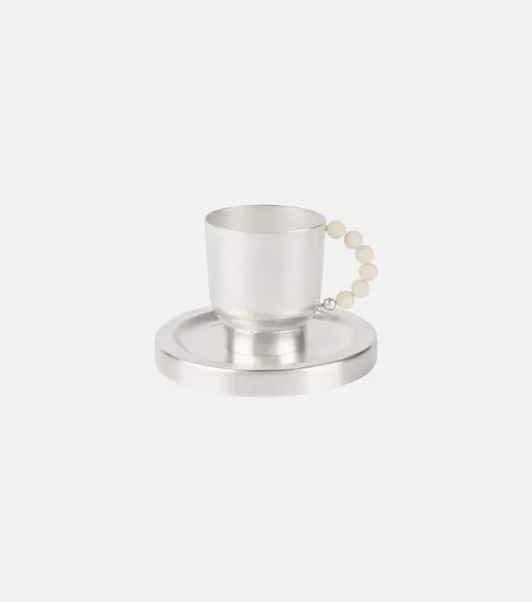 NATALIA CRIADO Perlina Teacup And Saucer Set - Silver