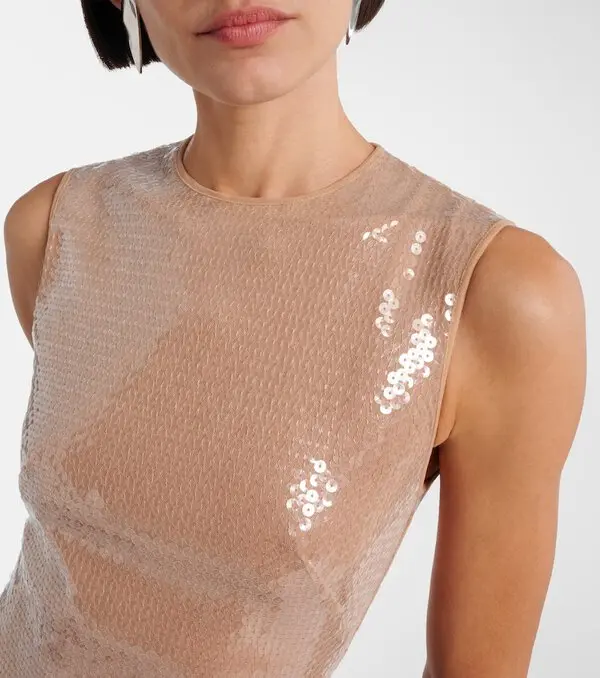 David Koma Sequined Draped Maxi Dress