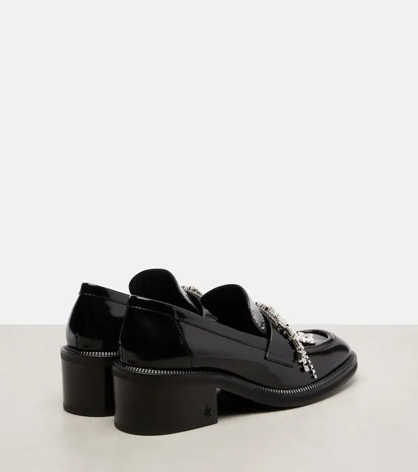 JIMMY CHOO Tylor Embellished Leather Loafer Pumps