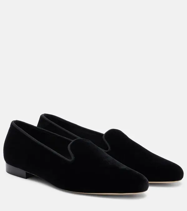 TOTEME Velvet Loafers - Black