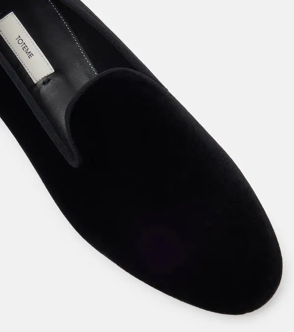 TOTEME Velvet Loafers - Black