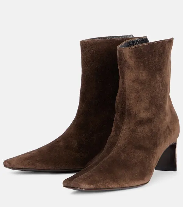 Khaite Ona 55 Suede Ankle Boots - Brown