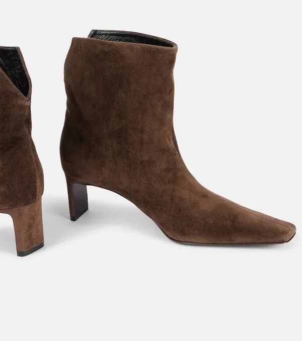 Khaite Ona 55 Suede Ankle Boots - Brown