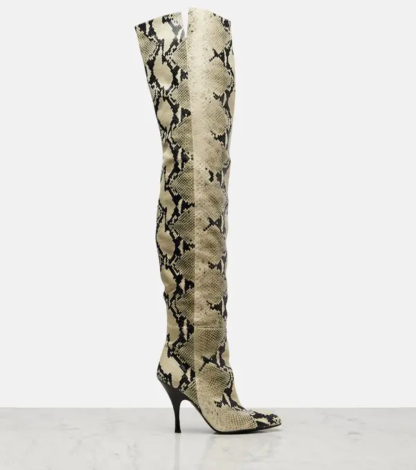 Khaite Colt 100 Leather Over-the-knee Boots - White