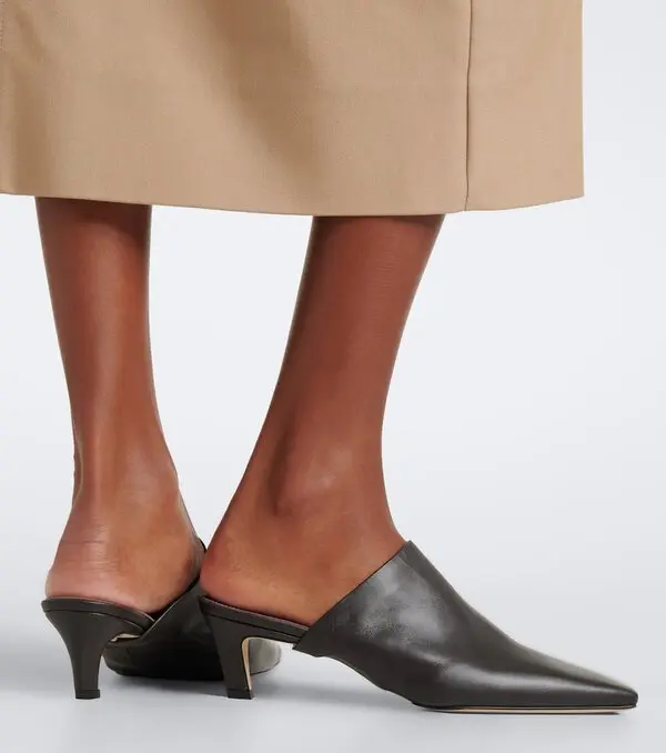 TOTEME Leather Mules - Brown
