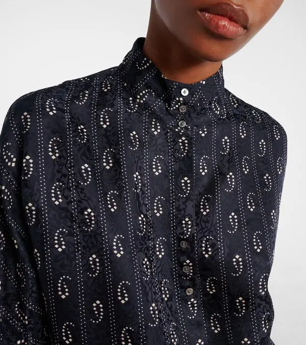 Tory Burch Paisley Jacquard Shirt - Blue