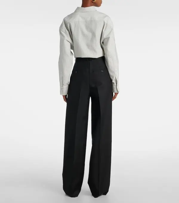 Saint Laurent Wool And Mohair Wide-leg Pants
