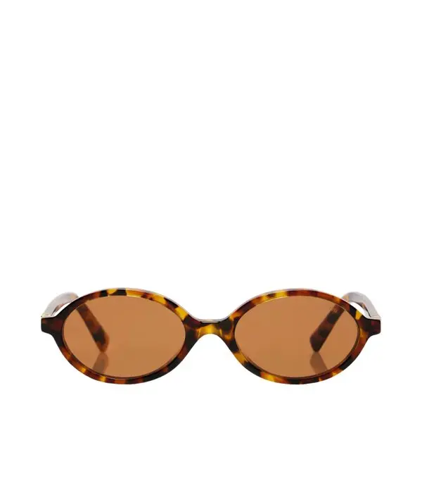 Miu Miu Regard Oval Sunglasses - Brown