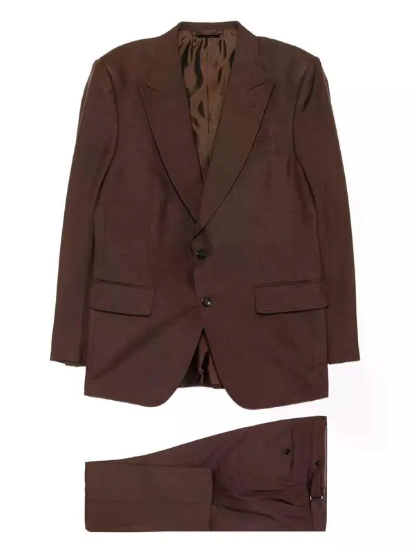 TOM FORD Silk Single-breasted Suit - Brown