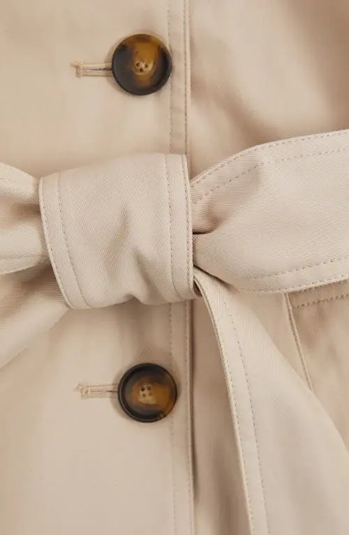 REISS Azura Trench Coat With Removable Quilted Hood - Stone