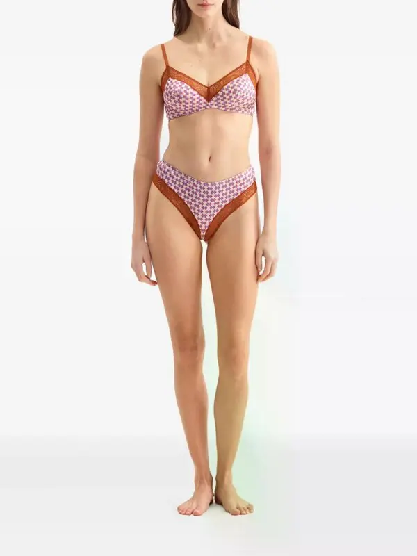 ERES Indie Geometric-print Lace-trimmed Bra