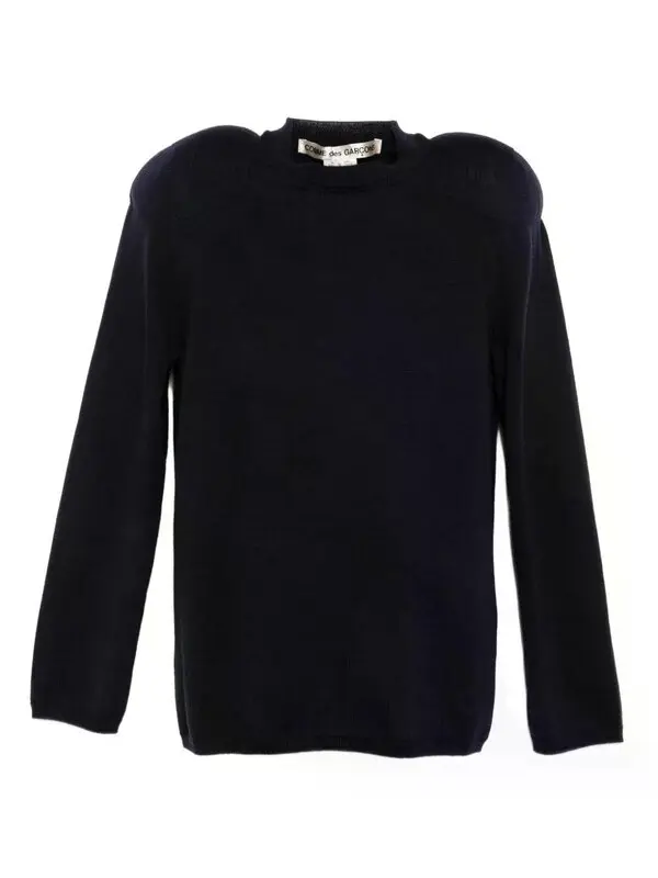 Comme Des Garçons Exaggerated-shoulder Wool Jumper - Blue
