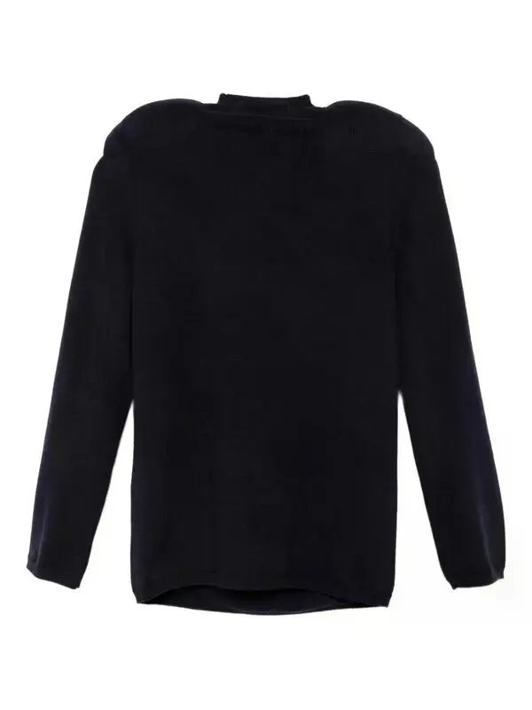 Comme Des Garçons Exaggerated-shoulder Wool Jumper - Blue