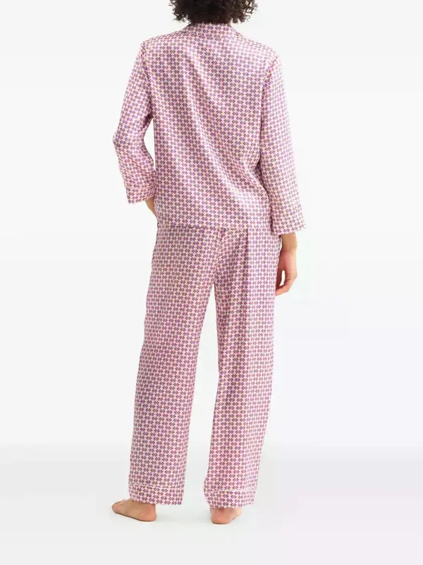 ERES Geometric-print Silk Pajama Top