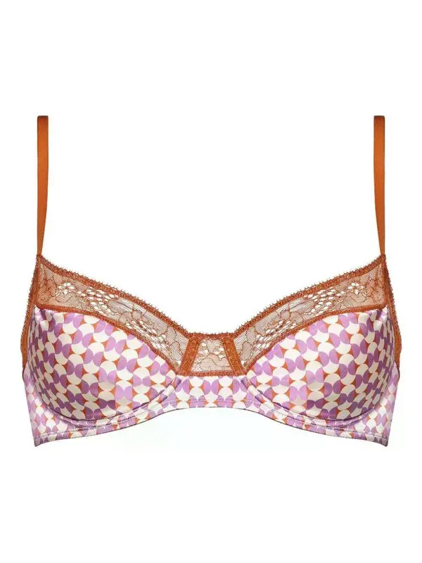 ERES Stereo Geometric-print Bra - Purple