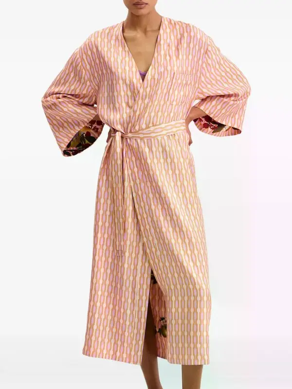 ERES Saveur Fruit-print Chain-pattern Reversible Robe