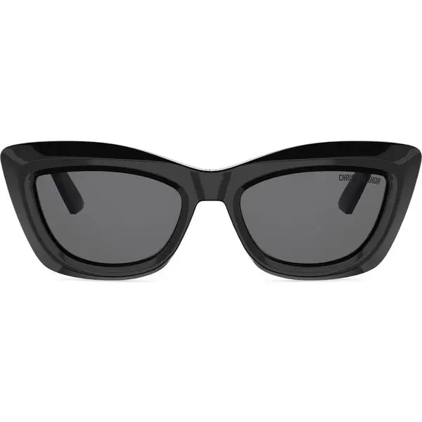 Dior Midnight B3i 54mm Cat Eye Sunglasses - Shiny Black/smoke