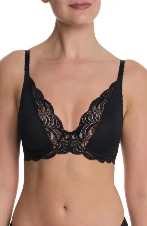 Natori Persuasion Lace Convertible Plunge T-shirt Bra - Black