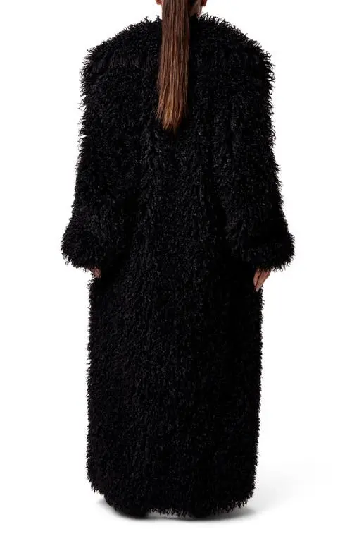 Naked Wardrobe Faux Shearling Coat - Black