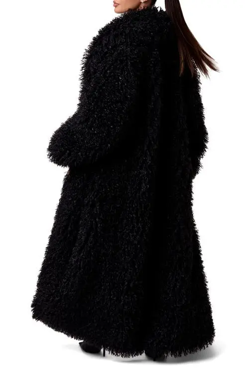 Naked Wardrobe Faux Shearling Coat - Black