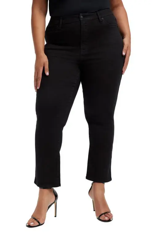 Good American High Waist Straight Leg Jeans - Black001