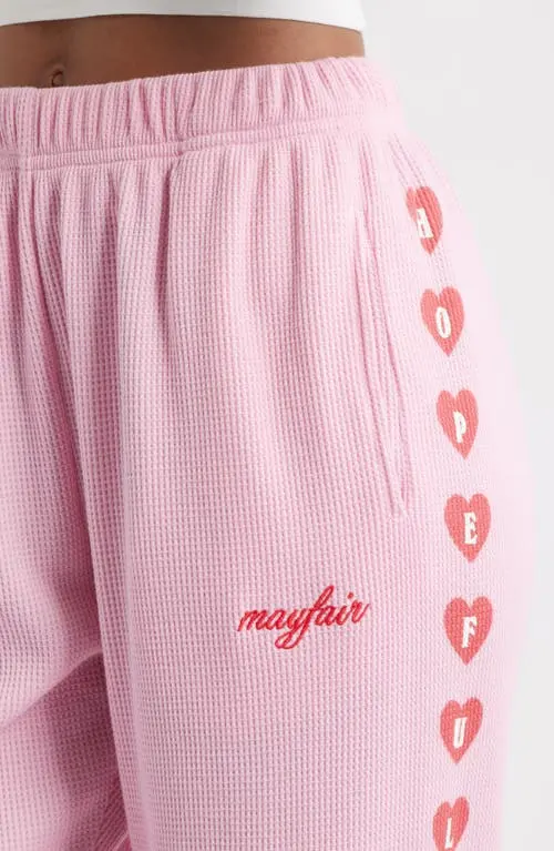 THE MAYFAIR GROUP Waffle Knit Fleece Graphic Sweatpants