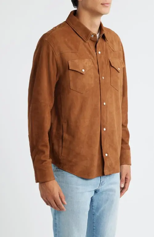 Ag Elias Western Suede Shirt Jacket