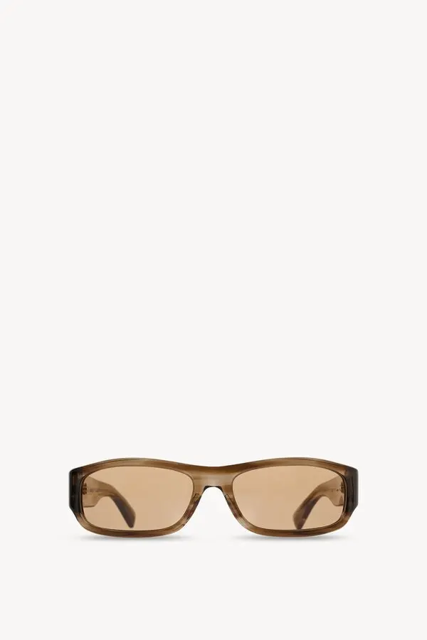 THE ROW Bowen Rectangle Sunglasses - Sepia / Sunset