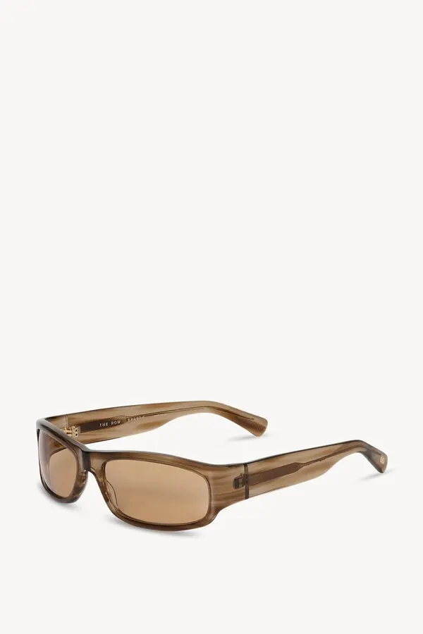 THE ROW Bowen Rectangle Sunglasses - Sepia / Sunset