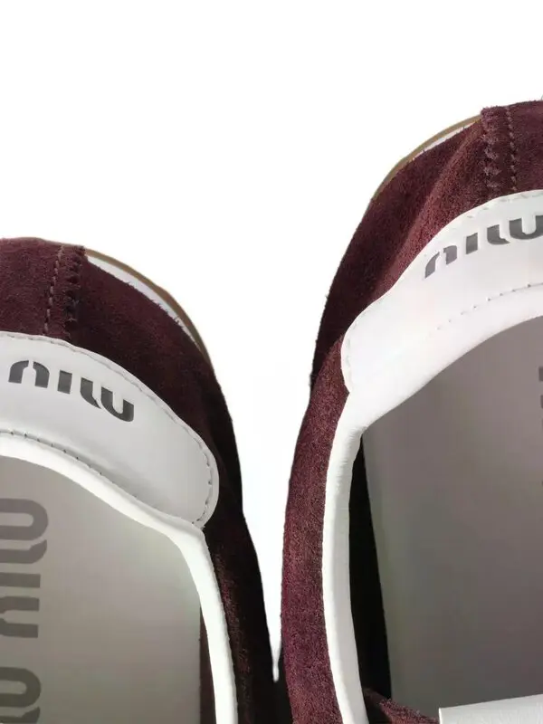 Miu Miu Suede Sneakers With Logo Detail - Red