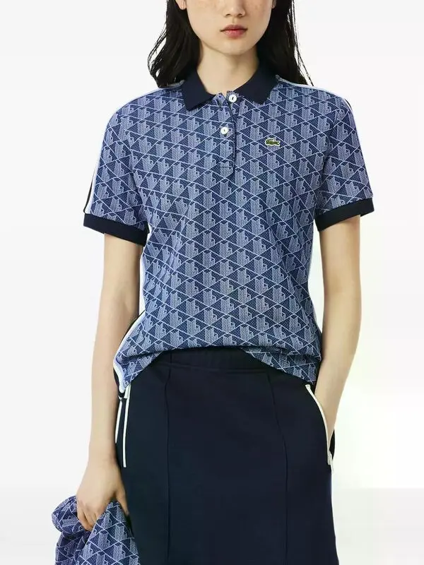 Lacoste Monogram-jacquard Polo Shirt