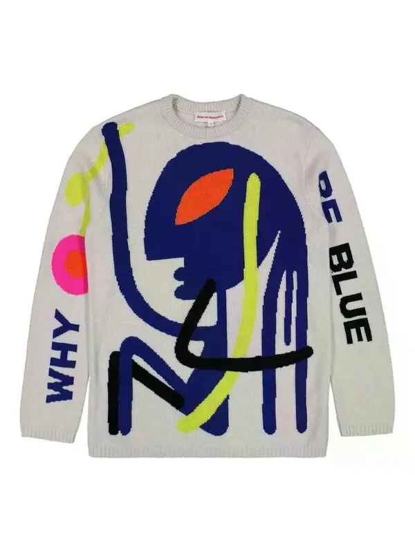 WALTER VAN BEIRENDONCK Why Be Blue" Graphic Knit Jumper