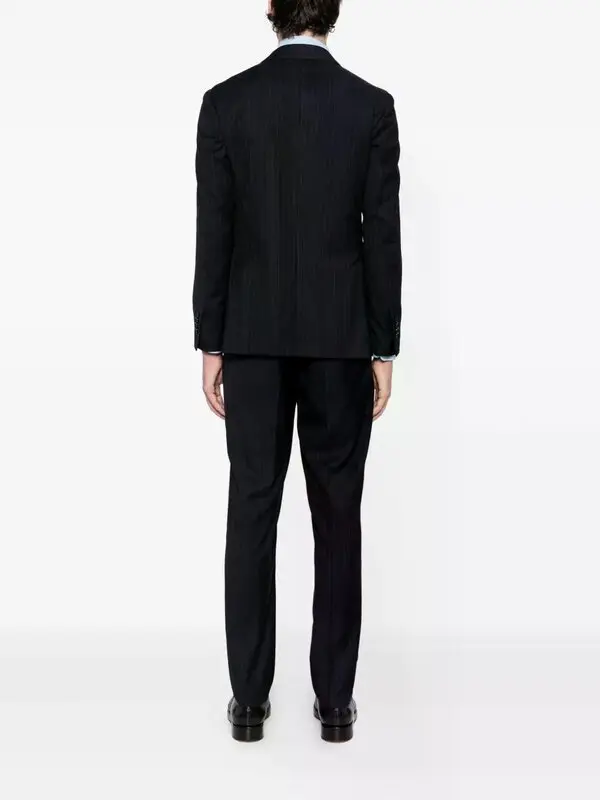 LARDINI Wool Double-breasted Suit - Blue