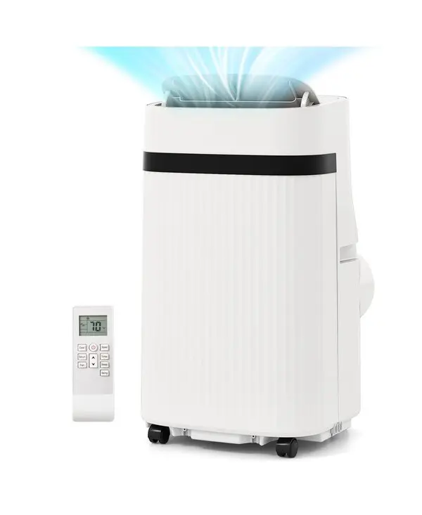 GYMAX 12000 Btu Portable Air Conditioner W/ Fan & Dehumidifier Sleep Mode 24h Timer - White