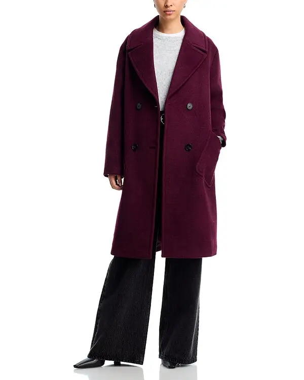 Aqua Double Breasted Coat - Cherry Lacquer