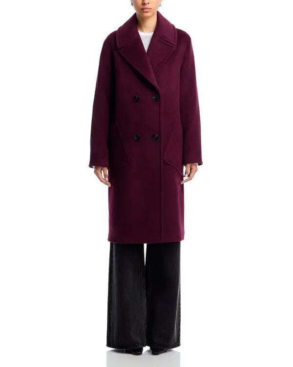 Aqua Double Breasted Coat - Cherry Lacquer