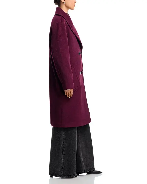 Aqua Double Breasted Coat - Cherry Lacquer